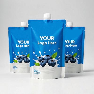 China PE AL Plastic Type Biodegradable Liquid Stand Water Pouch Energy Drink Spout Zipper Bag Cap Recyclable Customized Color for sale