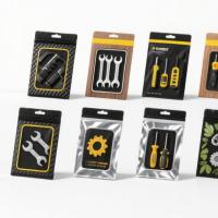 China Customized Thickness Zipper Top Standing Pouch Heat Seal Tool Tape Data Cable Plastic Resealable Packaging Bag Hanging Hole for sale