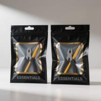 China Customized Thickness Zipper Top Standing Pouch Heat Seal Tool Tape Data Cable Plastic Resealable Packaging Bag Hanging Hole for sale