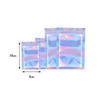 China Recyclable Custom Size Accepted Holographic Transparent Mylar Bag Smell Proof Digital Printing 3.5g Resealable Zipper Plastic Packaging for sale