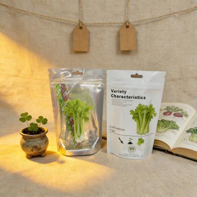 China Zipper Lock Stand Up Pouch Printed Seed Packaging Plastic Bag Resealable Moisture Proof Insect Proof Aluminum Foil Mylar Bag for sale