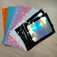 China LDPE Plastic 18x26 Shiny Holographic Plastic Bag Transparent Window YinYang Self sealing Zipper Pouch Gravure Printing for sale