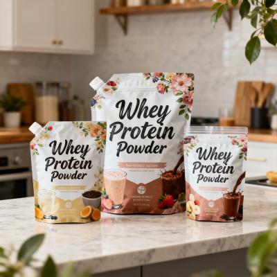China Zipper Top Sealing Customized Color Foodgrade Safe Material Packaging Plasticbag for Precise Whey Protein Powder Protection for sale