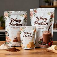 China Zipper Top Sealing Customized Color Foodgrade Safe Material Packaging Plasticbag for Precise Whey Protein Powder Protection for sale