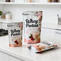 China Zipper Top Sealing Customized Color Foodgrade Safe Material Packaging Plasticbag for Precise Whey Protein Powder Protection for sale