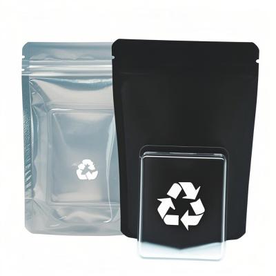 China Zipper Top Sealing Custom Embossed PET Plastic Tray for Chewing Gum Biodegradable Food Packaging Stand Holographic Mylar Bag for sale