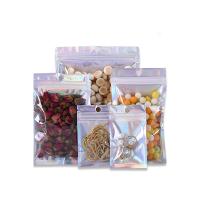 China Recyclable Printed Biodegradable Holographic Bags Aluminum Foil Stand Pouch Zipper Tear Notch Smell Proof Candy Packaging Bag for sale