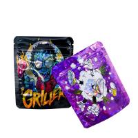 China Custom Holographic 3.5g Mylar Bags with Zipper | Laser Rainbow Prism Printed Stand Up Pouch Smell Proof Food Candy Gummies Packaging OEM ODM Manufacturer for sale