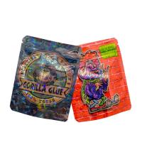 China Custom Holographic 3.5g Mylar Bags with Zipper | Laser Rainbow Prism Printed Stand Up Pouch Smell Proof Food Candy Gummies Packaging OEM ODM Manufacturer for sale
