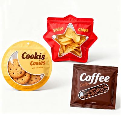 China Gravure Printing PET VMPET PE Custom Food Packaging Bags Logo Shiny Surface Embossed Mylar Bags for Various Snack Flavors for sale