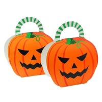 China Multi Layer Plastic Die Cut Pumpkin Ghost Food Packaging Carton Custom Handle Holiday Gift Carton Packaging Candy Snacks Hospitality Box for sale