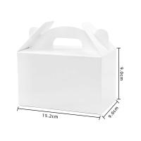 China Custom Size Accepted White Kraft Card Boxes Biodegradable Food Packaging Spot UV Embossed Color Party Snack Cake Boxes for sale