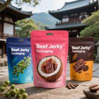 China Food Grade Environmentally Friendly Beef Jerky Snack Packaging Bag Featuring Custom Printing and PE Plastic Packaging for sale