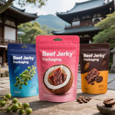 China Food Grade Environmentally Friendly Beef Jerky Snack Packaging Bag Featuring Custom Printing and PE Plastic Packaging for sale