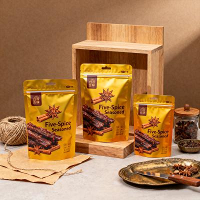 China Custom Size Accepted Zipper Bag Stand Up Holographic Mylar Biodegradable Smell Proof 3.5g Beef Jerky Strip Plastic Bag for sale
