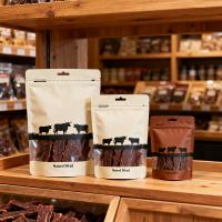China Custom Size Accepted Zipper Bag Stand Up Holographic Mylar Biodegradable Smell Proof 3.5g Beef Jerky Strip Plastic Bag for sale