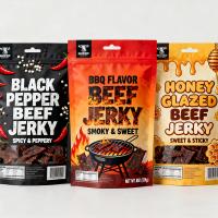 China Zipper Top Sushi Packaging Bags Custom Beef Jerky Mylar PE Gravure Printed Recyclable Glossy Nut Packaging for sale
