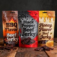 China Zipper Top Sushi Packaging Bags Custom Beef Jerky Mylar PE Gravure Printed Recyclable Glossy Nut Packaging for sale