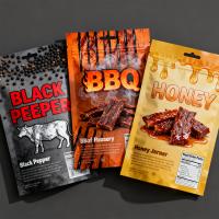 China Zipper Top Sushi Packaging Bags Custom Beef Jerky Mylar PE Gravure Printed Recyclable Glossy Nut Packaging for sale