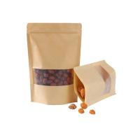 China Zipper Top Printed Kraft Paper Ziplock Bag 3.5g Smell Proof Food Packaging Biodegradable Snack Beef Jerky Plastic Bag for sale