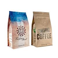 China Salad Custom Order Biodegradable Coffee Bean Package Bag Coffee Pouch Flat Bottom Coffee Packaging Kraft Paper Zipper for sale