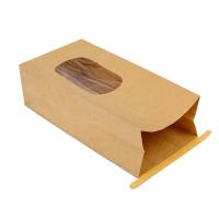 China Customized Thickness Biodegradable Kraft Paper Zipper Tape Bags Oil Proof Self Sealing Window Opening Bread Fruit Snack Packaging for sale