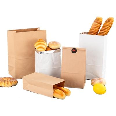 China Food Grade Customized Biodegradable Kraft Paper Zipper Top Flat Bottom Oil Proof Toast Bread Bag Wire Curling Seal Food Baking Packaging for sale