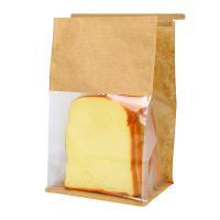 China Food Grade Customized Biodegradable Kraft Paper Zipper Top Flat Bottom Oil Proof Toast Bread Bag Wire Curling Seal Food Baking Packaging for sale