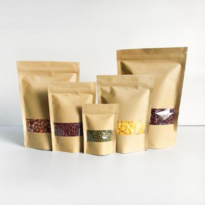 China Chewing Gum Food Packaging Customized Paper Bag Zipper Pouch Biodegradable Kraft Paper Pet Pe Food Grade Packaging Window for sale