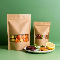 China Zipper Top Kraft Paper Bag Custom Logo Printed Various Food Packaging Oil Proof Leak Proof Disposable Packaging Bag for sale