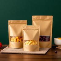 China Zipper Top Kraft Paper Bag Custom Logo Printed Various Food Packaging Oil Proof Leak Proof Disposable Packaging Bag for sale