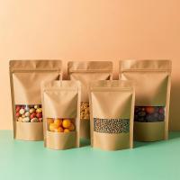 China Zipper Top Kraft Paper Bag Custom Logo Printed Various Food Packaging Oil Proof Leak Proof Disposable Packaging Bag for sale