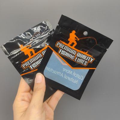 China Recyclable Customized Color Soft Pack Mylar Zipper Fishing Bag Clear Window Waterproof Plastic Custom Printed Worm Bait for sale