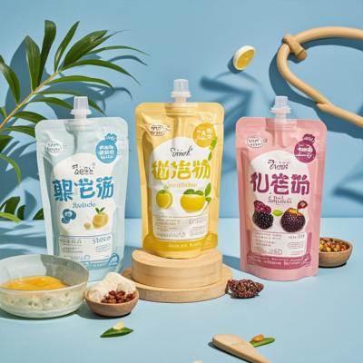 China Zipper Top Sealing Handle PE Plastic Juice Nozzle Bags Used in Jelly Milk Chinese Medicine Heatable Soup Liquid Beverages for sale