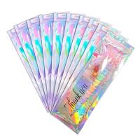 China Zipper Top Customized Size Rainbow Holographic Stand Pouch Biodegradable Mylar Plastic Packaging Smell Proof Food Safe for sale