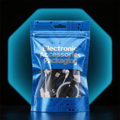 China Gravure Printing Custom Printed Moisture Proof Mylar Bag Heat Insulated Packaging Consumer Electronics Charging Cable USB for sale
