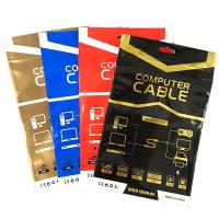 China Recyclable Plastic PE Cable Zipper Bag 3 Side Seal Pouch Clear Window Data Cable Packing Phone Cases Packaging Bags for sale