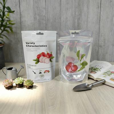 China OEM Service Accepted Seed Packaging Bag Protecting Seeds From Moisture Insects Ziplock Resealable Stand Mylar Plasticbag for sale