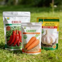 China Custom Order HD Digital Printing Vegetable Seed Packaging Plastic Bag Stand Selfsealing Pack Tomato Cucumber Pepper Mylar Bag for sale