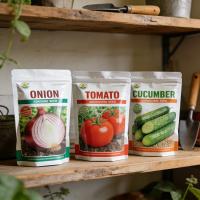 China Custom Order HD Digital Printing Vegetable Seed Packaging Plastic Bag Stand Selfsealing Pack Tomato Cucumber Pepper Mylar Bag for sale