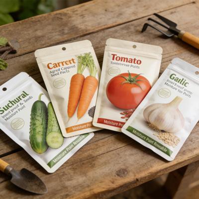 China Stand Up Pouch Precise Seed Protection Foodgrade Packaging Bag PET OPP Composite Laminated Plastic Ziplock Reusable Moisture Proof Mylar Bag for sale
