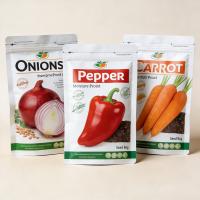 China Zipper Top Stand Up Pouch Seed Bag Suitable Packaging Fruit Vegetables Flowers Grass Seed Plastic Ziplock Holographic Mylar for sale
