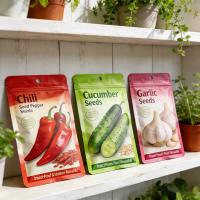 China Seeds Biodegradable Seed Bag Custom Logo Printing Frosted Window Ziplock Reusable Sealing Moistureproof Insectproof Plastic Bag for sale