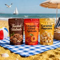 China Gravure Printing Custom Printed Matte Surface Sealable Plastic Bag Ziplock Pack Dry Food Snack Standup Pouch Flavor Snack Packaging Nut Bag for sale