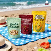 China Gravure Printing Custom Printed Matte Surface Sealable Plastic Bag Ziplock Pack Dry Food Snack Standup Pouch Flavor Snack Packaging Nut Bag for sale