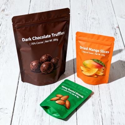 China Zipper Top Custom Packaging Bag Stand Ziplock Pouch with Logo Gravure Printing Snack Laminated Aluminum Foil Snack Pouch for sale
