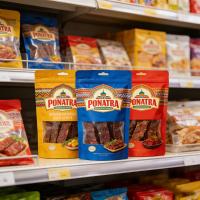 China Food Industrial LDPE Plastic Bag CMYK12 Color Printed Packaging Ziplock Repeat Seal Window Hang Hole for Beef Jerky Mylar for sale