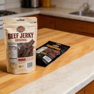 China Recyclable Printed Beef Jerky Packaging Plastic Bags Customized Thickness Ziplock Pouches Ecofriendly Holographic Embossing Mylar Bag for sale