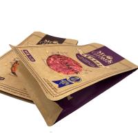 China Accepted Logo Rectangular Reusable Ziplock Stand Pouches Kraft Paper Food Storage Bags Clear Window Resealable Recyclable for sale