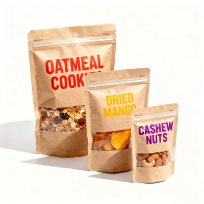 China Flexo Printing Foodgrade Paperbag Packaging Smellproof Standuppouch for Various Flavors Pet Food Food Biscuits Dried Fruit Pouch for sale